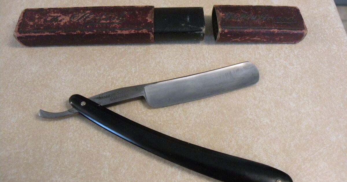 Vtg "The Artist" Hollow Ground Shaving Straight Razor - Original Box ...