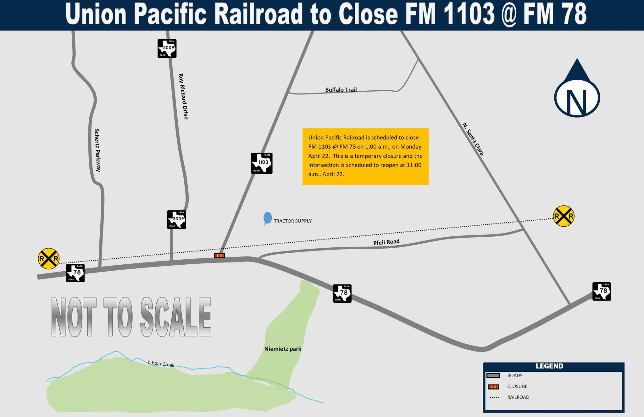 Union Pacific Railroad has scheduled a closure on FM 1103 at FM 78 ...