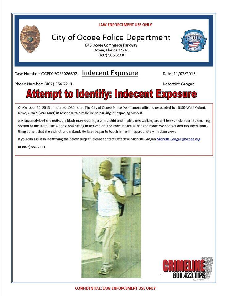 Attempt Identify: Indecent Exposure (Ocoee Police Department ...