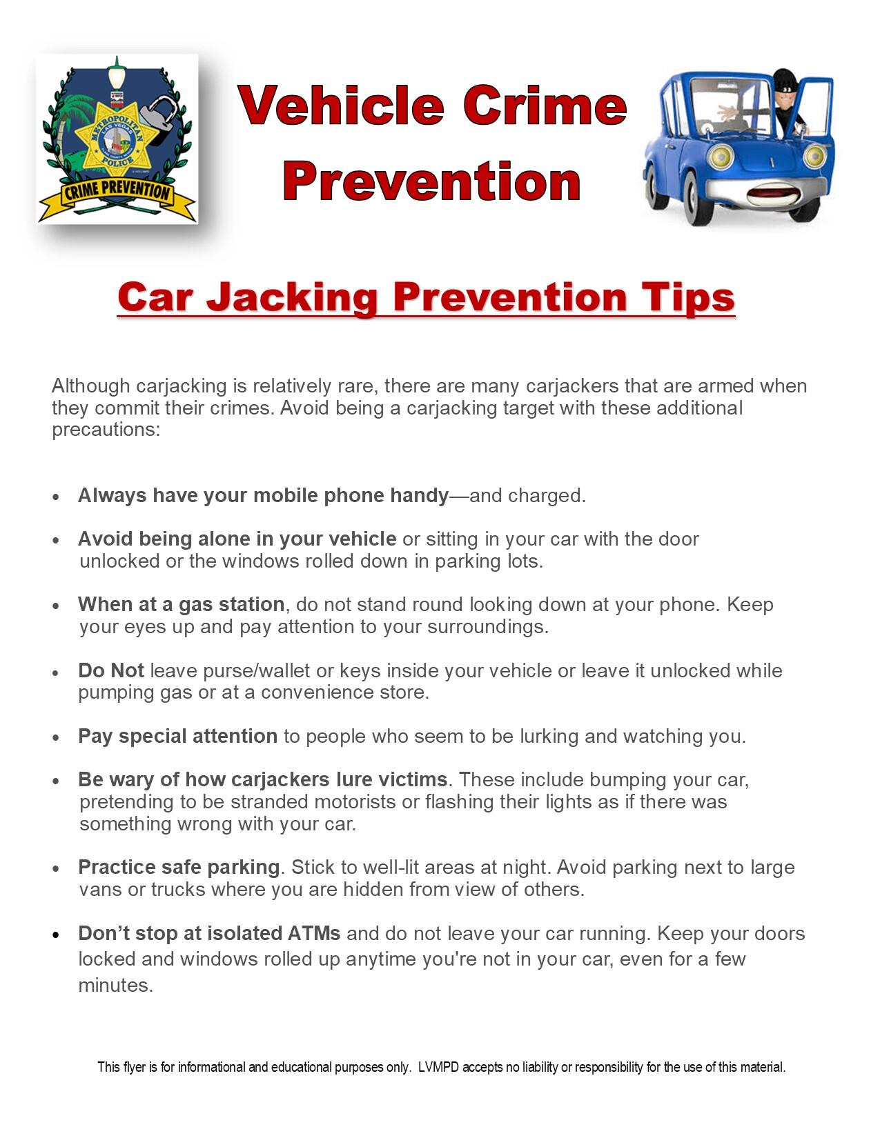 Car Jacking Prevention (Las Vegas Metropolitan Police Department ...