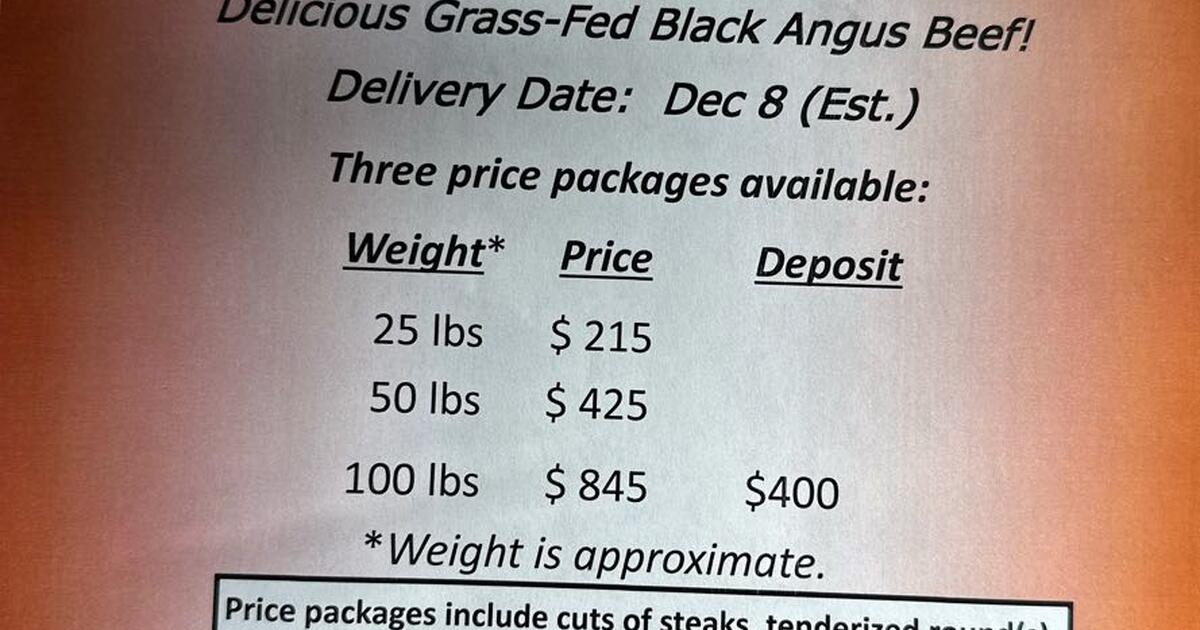 Delicious cuts of grass-fed beef! for $215 in Los Lunas, NM | For Sale ...