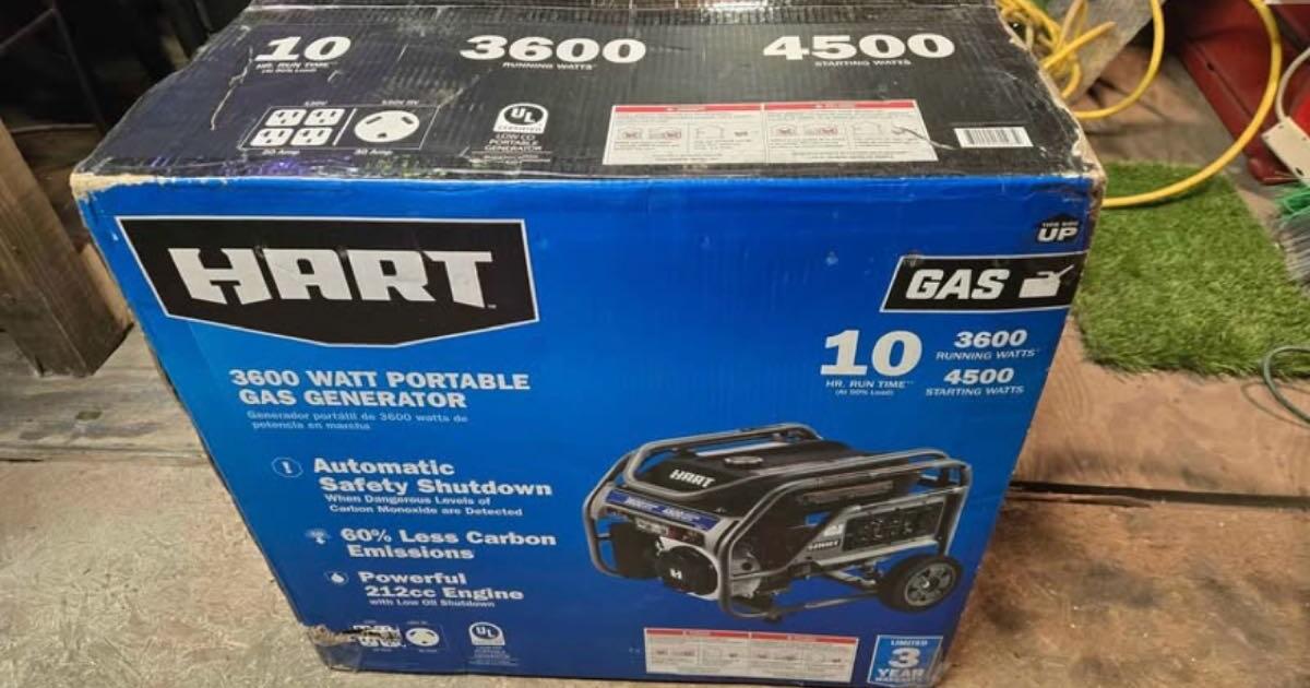 Hart 3600 Watt Portable Gas Generator for $380 in Jacksonville, FL ...
