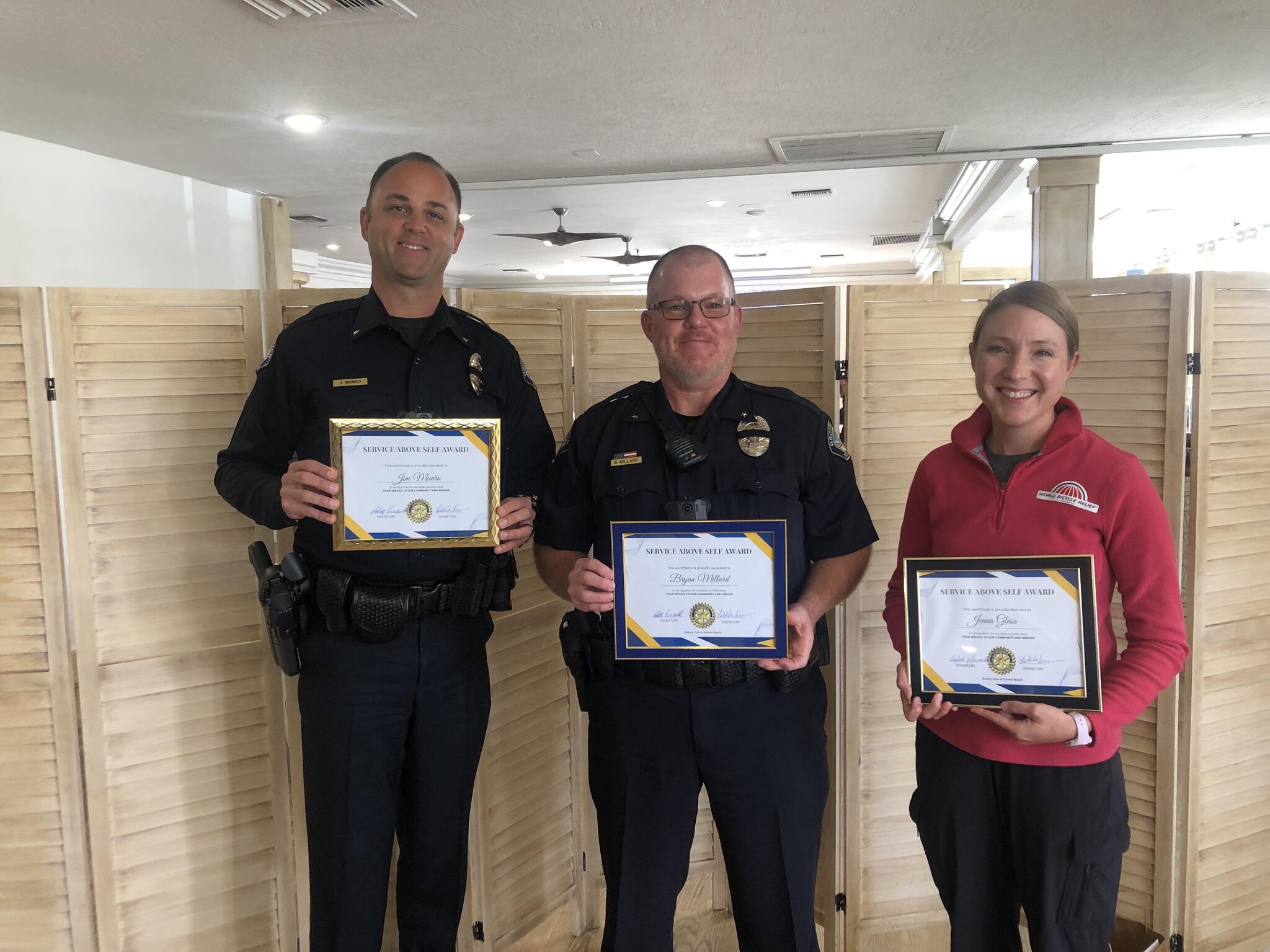 Today, Commander Munro and Commander Millard were honored by the Grover ...