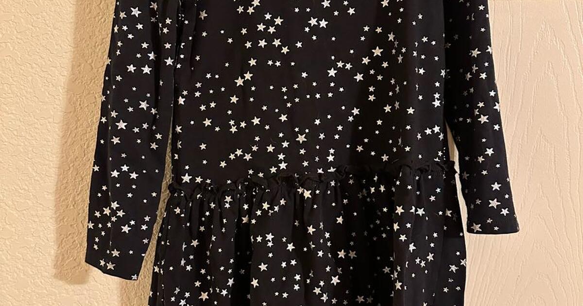 Girls Size 6/7 Black Dress w/ Silver Stars for $2 in El Dorado Hills ...