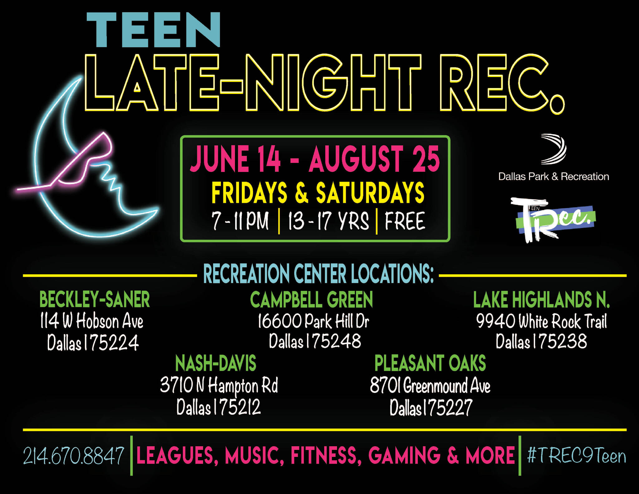 Teen Late Night Recreation (Dallas Park and Recreation Department ...