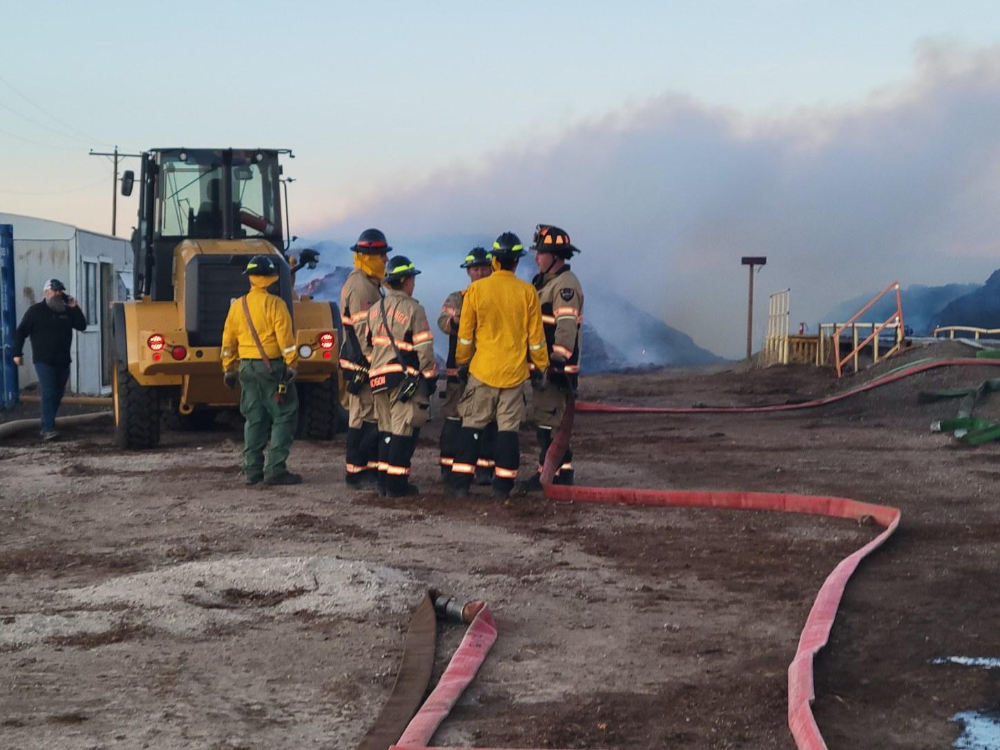 Front Range Fire Rescue remains on scene of a large mulch fire in the ...