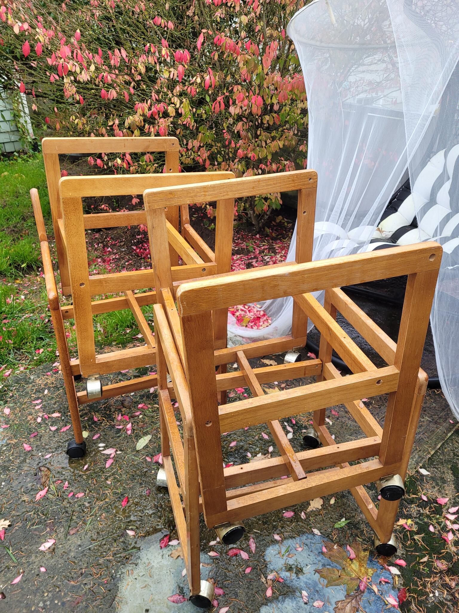 Set of Wooden Armchair Frames with Casters - DIY for Free in Seattle ...