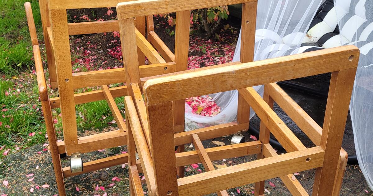 Set of Wooden Armchair Frames with Casters - DIY for Free in Seattle ...