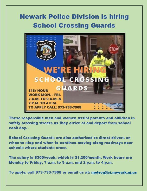 We’re Hiring Crossing Guards (Newark Department of Public Safety ...