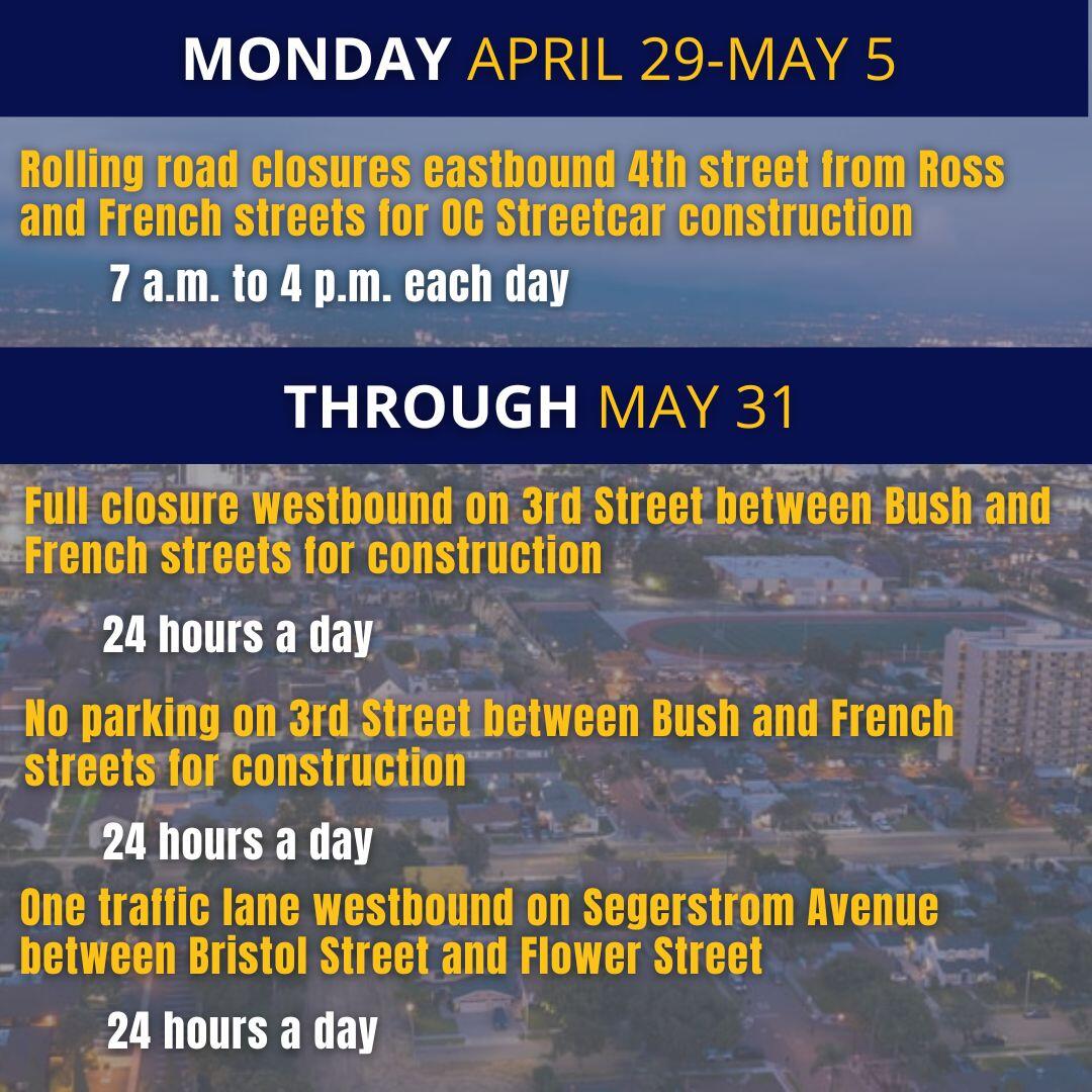 Here are the locations of upcoming permitted events and road closures ...