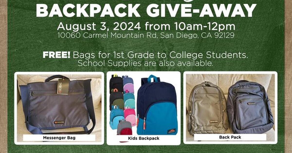 Free Backpacks for Free in San Diego, CA | For Sale & Free — Nextdoor