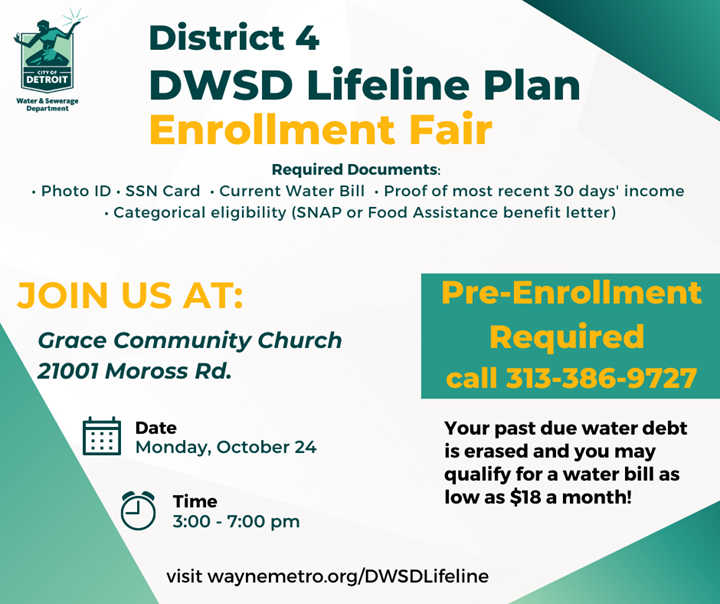 DWSD Lifeline Plan Enrollment Fair (Detroit Water and Sewerage ...