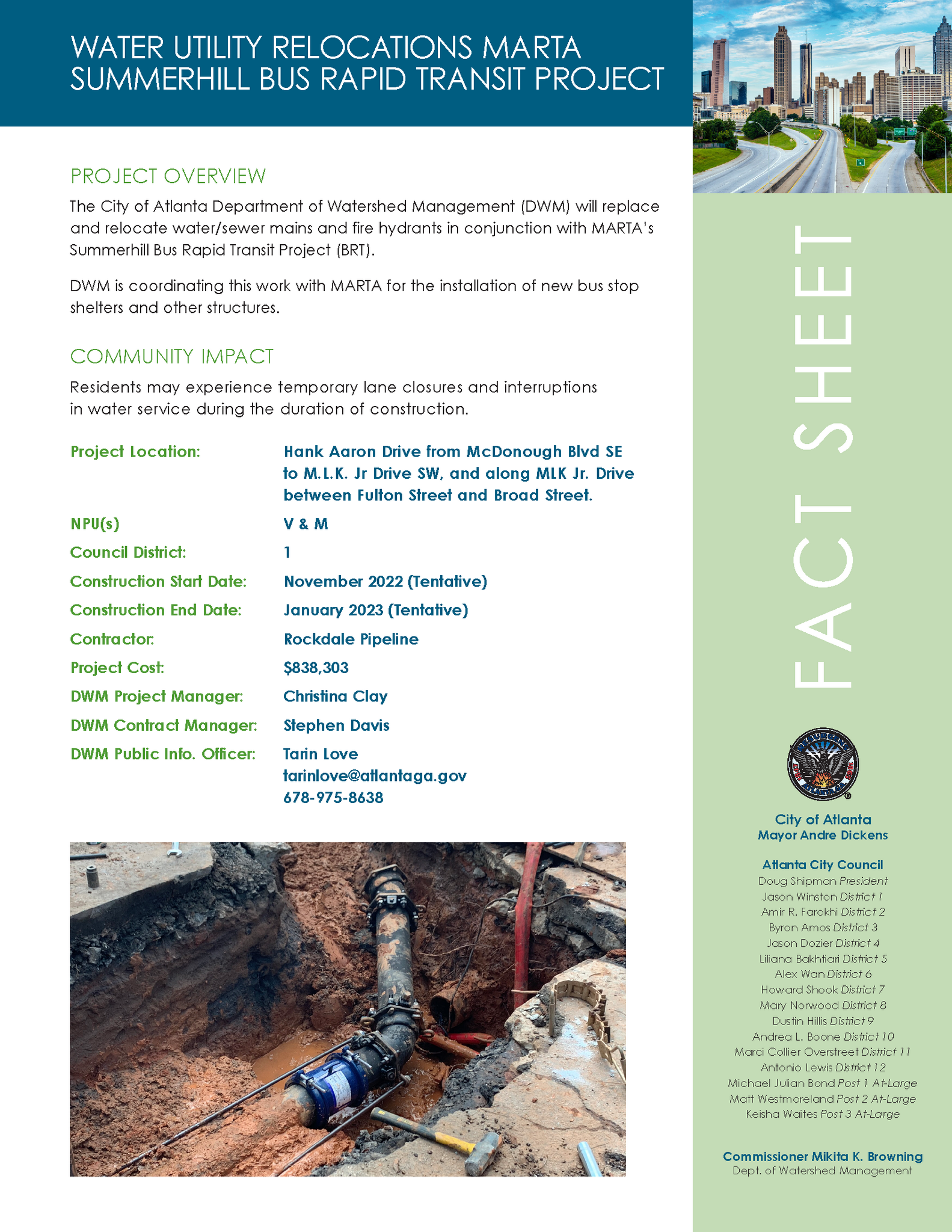 PROJECT FACT SHEET: Summerhill Bus Rapid Transit (BRT) (City of Atlanta ...