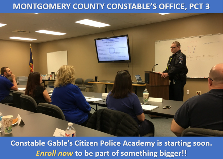 Constable Gable's - Citizen Police Academy (Montgomery County Constable ...