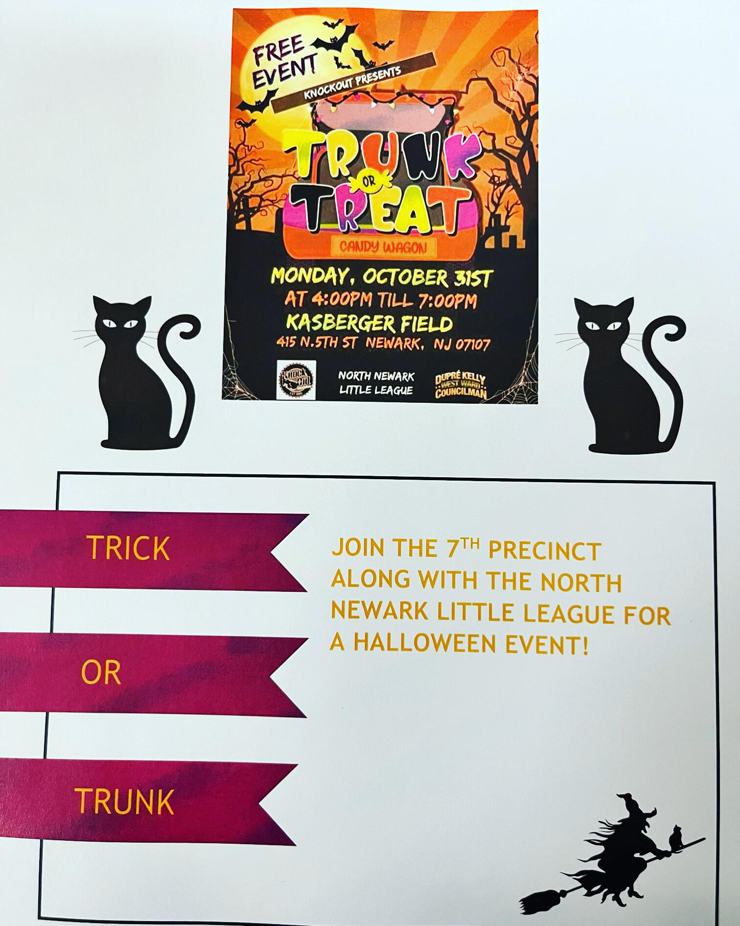 7th Precinct Hosts “Trunk or Treat” with North Newark Little League ...