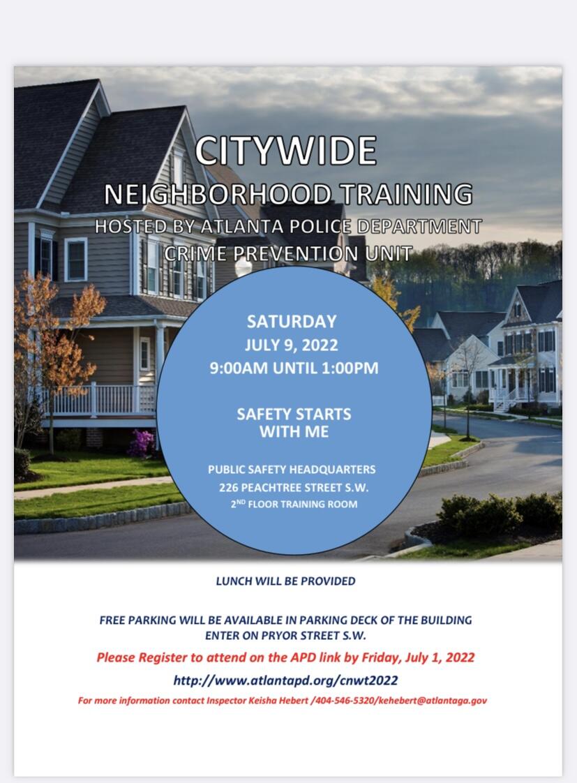 Neighborhood Watch Training (Atlanta Police Department) — Nextdoor ...