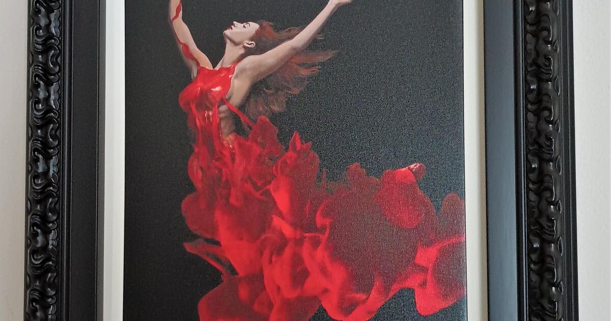 Michael DeWulf's 'Lady In Red, 'Hand-Signed Giclée Under Water Edition ...