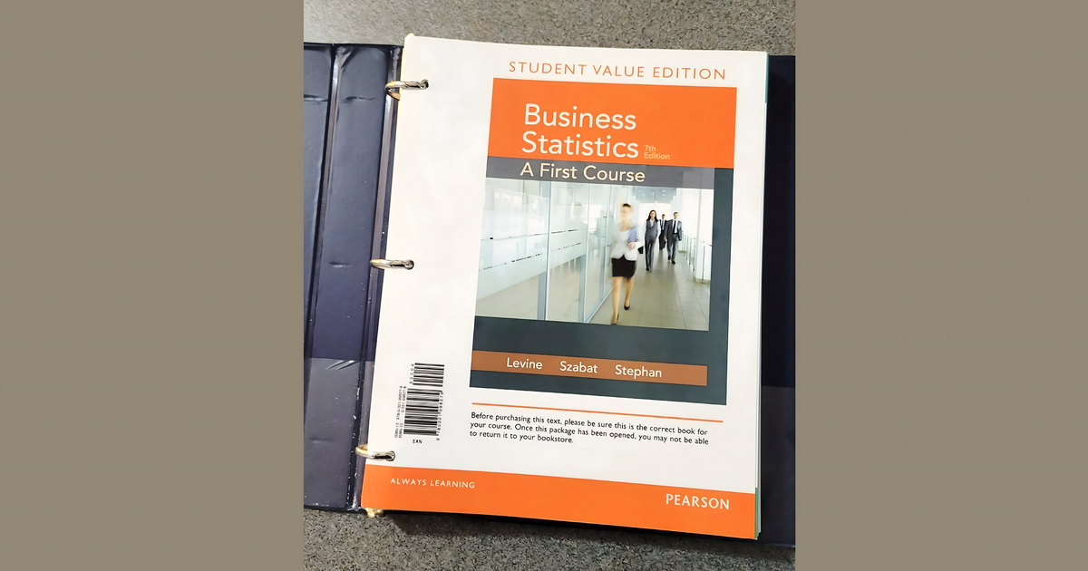 Pearson’s Business Statistics, 3rd edition, by Robert A. Donnelly ...