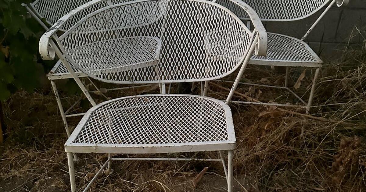 Mid Century Vintage Patio Chairs / Set of 3 Metal Mesh Chairs for $95 ...