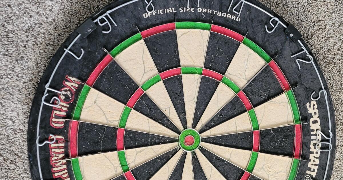 World Champion Sportcraft Dart Board & various darts for $30 in ...