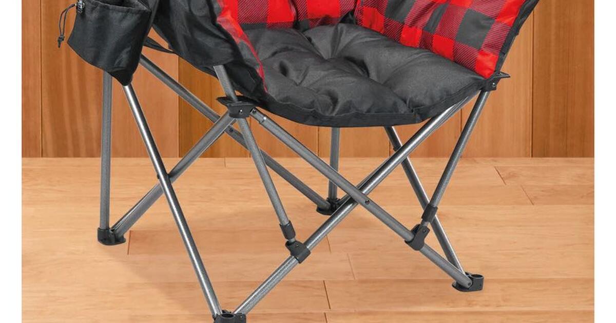 2 ULine Big Daddy Red & Black Plaid Folding Camping Chair for $30 in ...