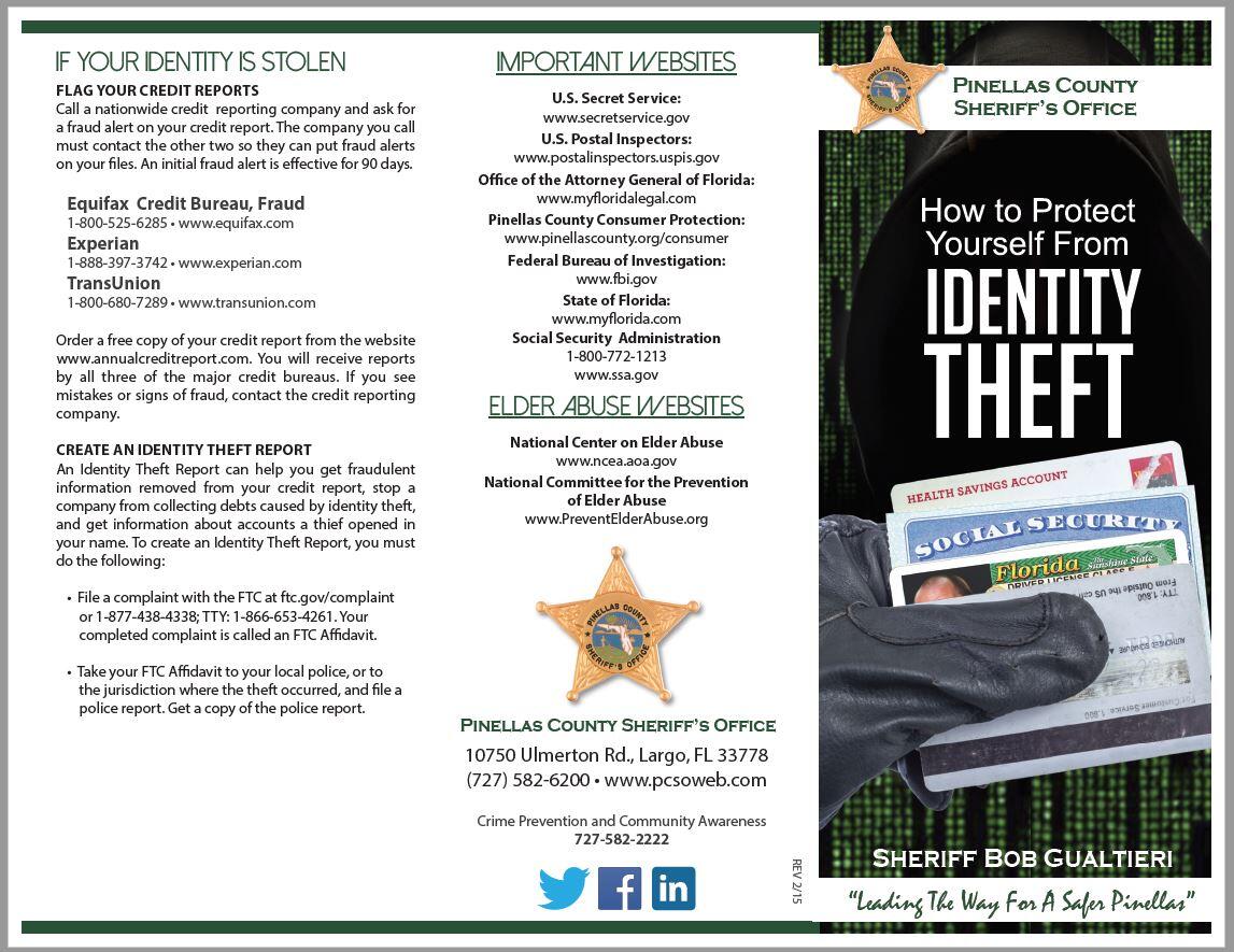 Identity Theft Safety Tips: (Pinellas County Sheriff's Office ...