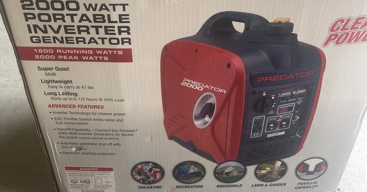 PREDATOR 2000 watt Generator (BRAND NEW) for $350 in Richmond, VA | For ...
