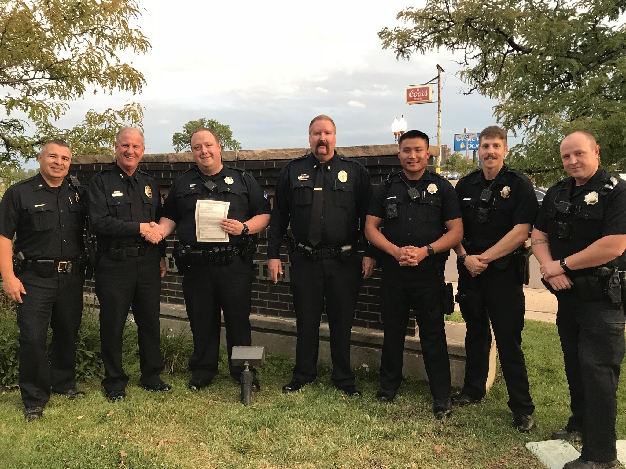 Chief's Commendation to Denver PD Corporal Goodfellow for assisting on ...