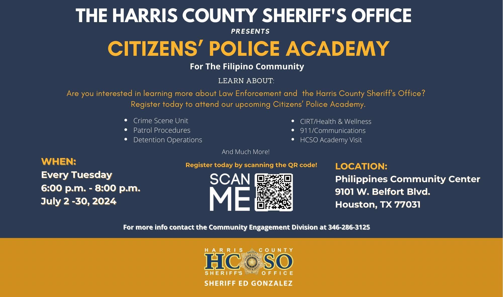 Registration is now open for the HCSO Citizens’ Police Academy for the ...