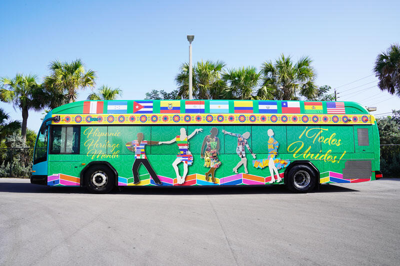 Palm Tran is debuting its first bus celebrating Hispanic Heritage Month ...