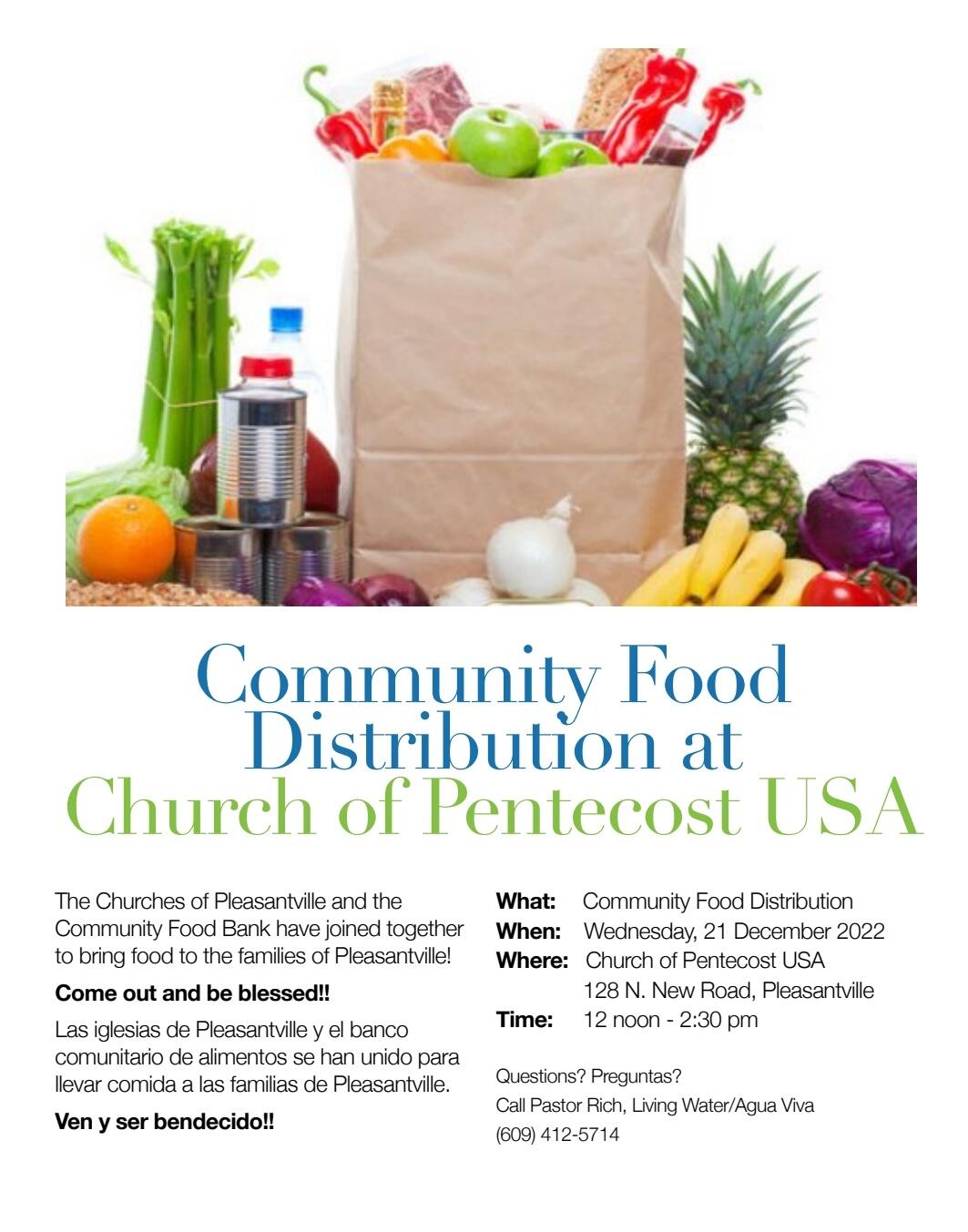 Community Food Distribution at Church of Pentecost USA (Atlantic County ...
