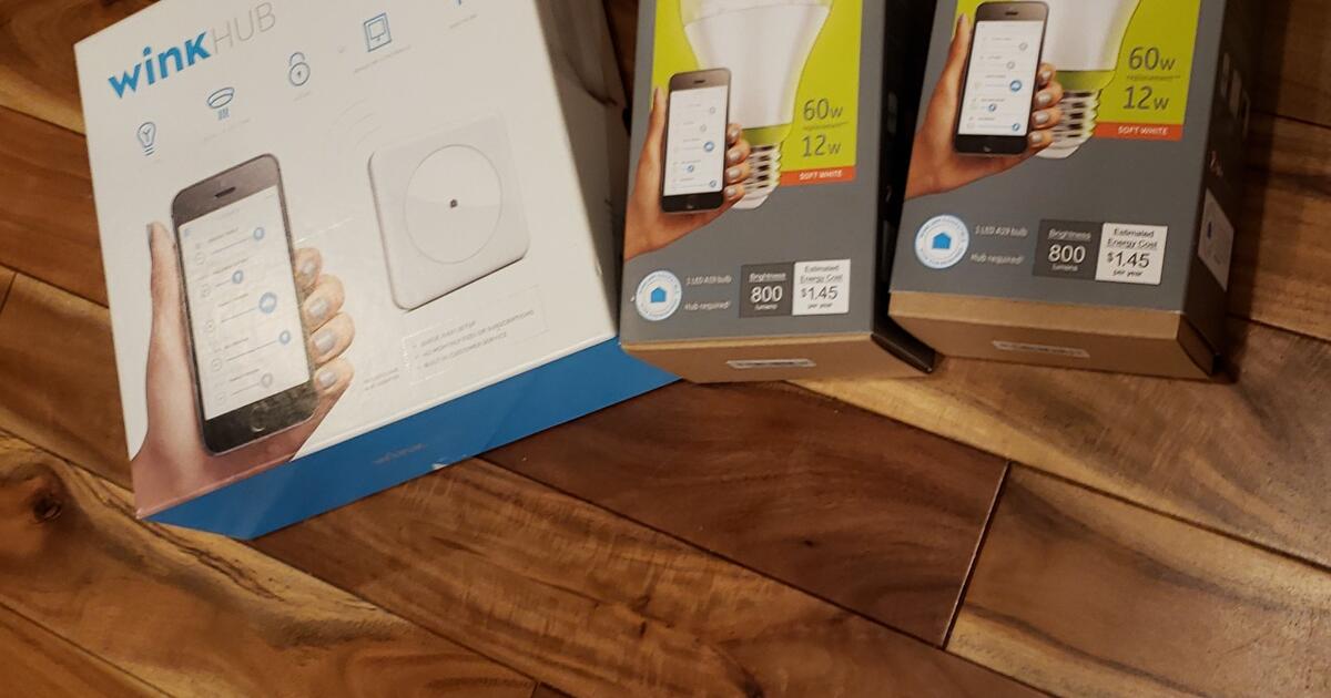 Brand New Wink Hub and 2 Link LED 60w soft white light bulbs for $20 in ...