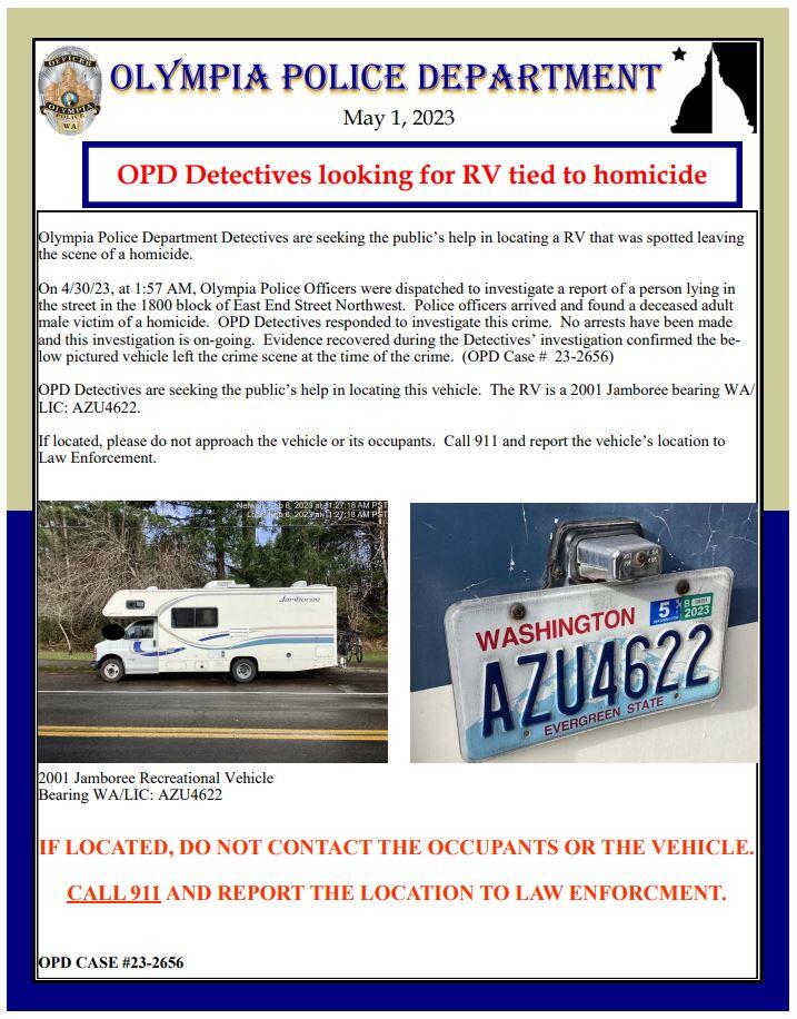 UPDATE: The RV has been located and 4 people taken into custody ...