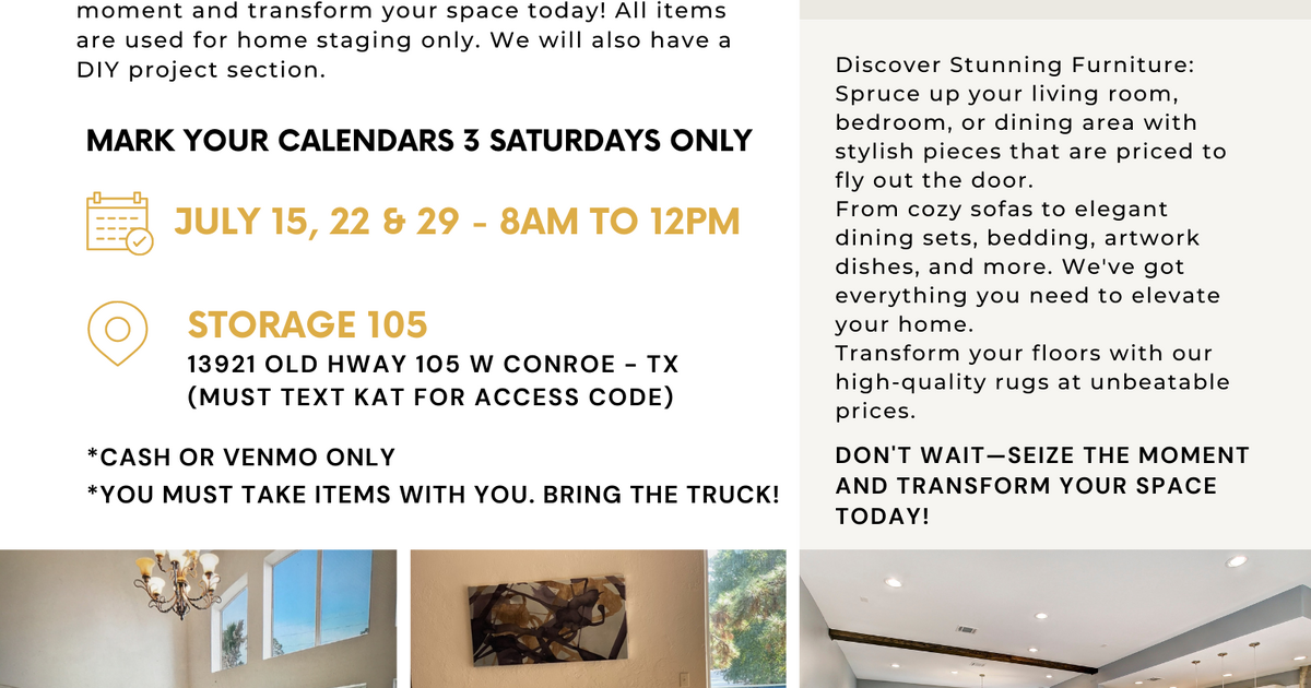 HOME STAGING LIQUIDATION SALE in Spring, TX | For Sale & Free — Nextdoor