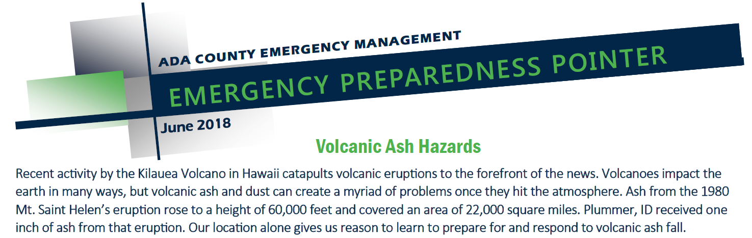 June Preparedness Pointer: Learn about the hazards of volcanic ash ...