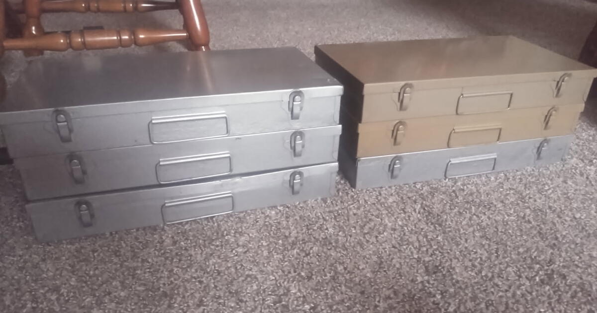 Vintage Metal Slide Storage Boxes for $10 in Greenwood, IN | For Sale ...