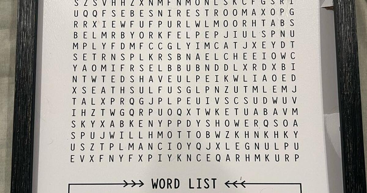 Restroom Word Search Wall Art for Free in Littleton, CO | For Sale ...