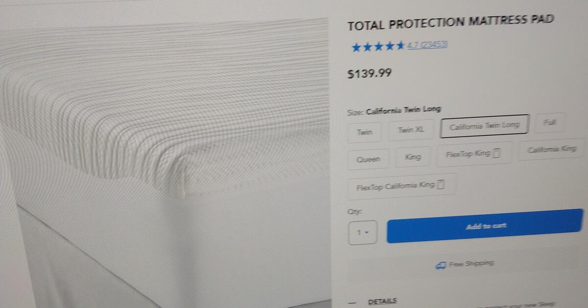 Sleep Number Total Protection Mattress Pads for $50 in Milton, DE | For ...