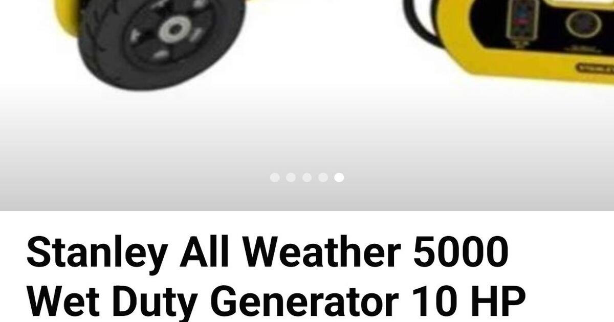 Stanley All Weather 5000 Wet Duty Generator 10HP 2012 for $450 in ...