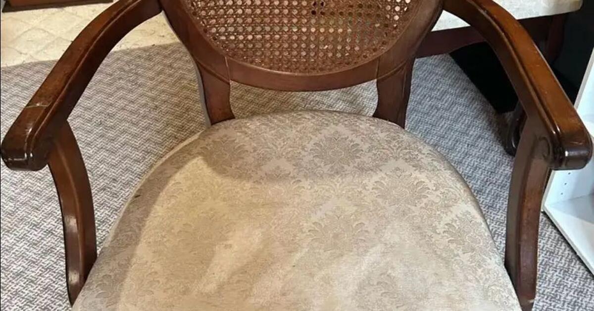 Chair- Bombay company- very nice- wood with cane back & ivory fabric in ...