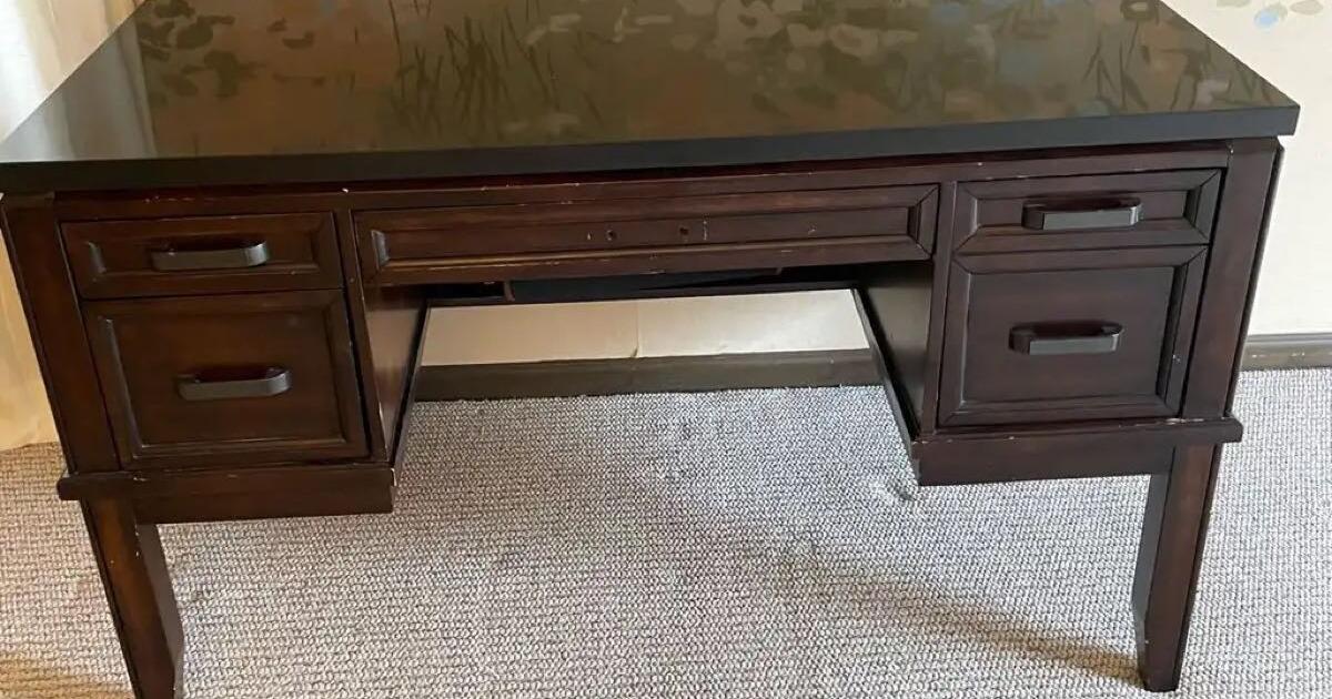 Black Marble Top Desk with Drawers for $200 in Cincinnati, OH | Finds ...