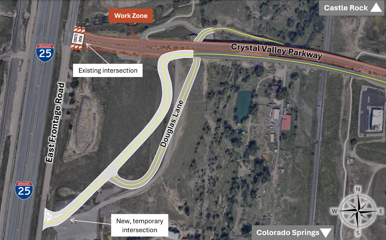 Interchange construction on Crystal Valley Parkway is progressing east ...