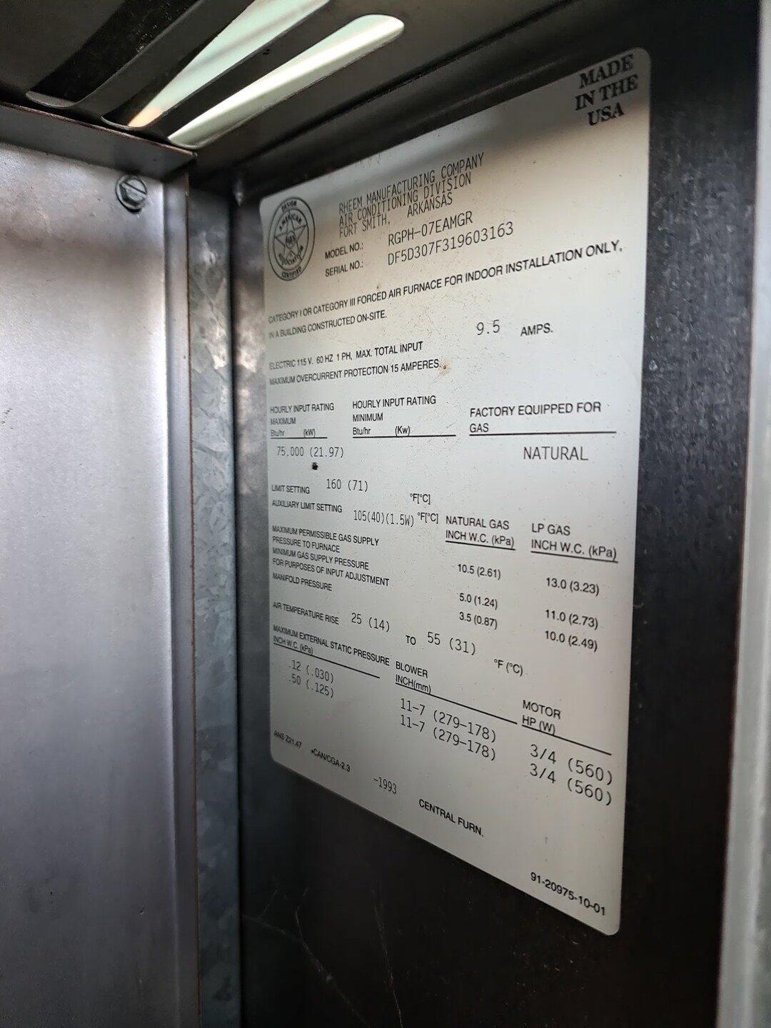 Rheem Criterion II Gas Furnance for $210 in Tucson, AZ | For Sale ...