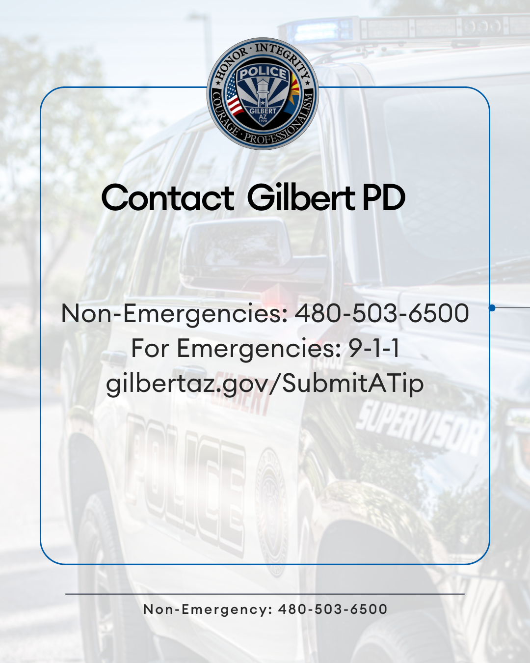 As Spring Break kicks off, the Gilbert Police Department would like to ...
