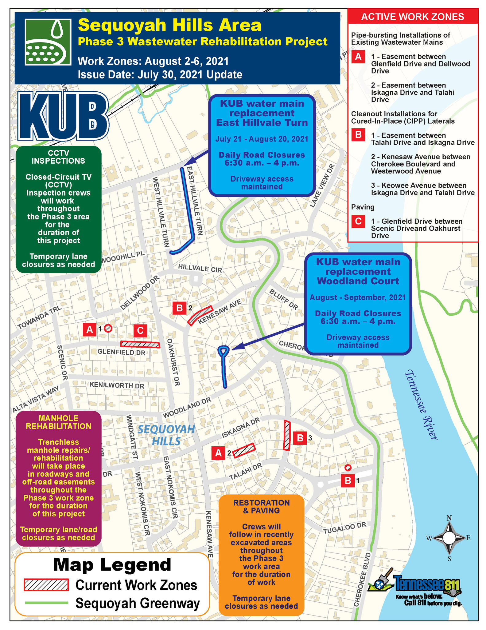 KUB Sequoyah Hills Utility Project Updates for 7/30/21 (Knoxville ...