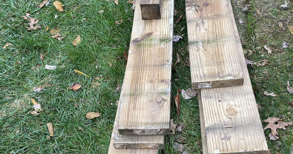 Free - several 2" by 10" boards, two 4" by 4" posts for Free in ...
