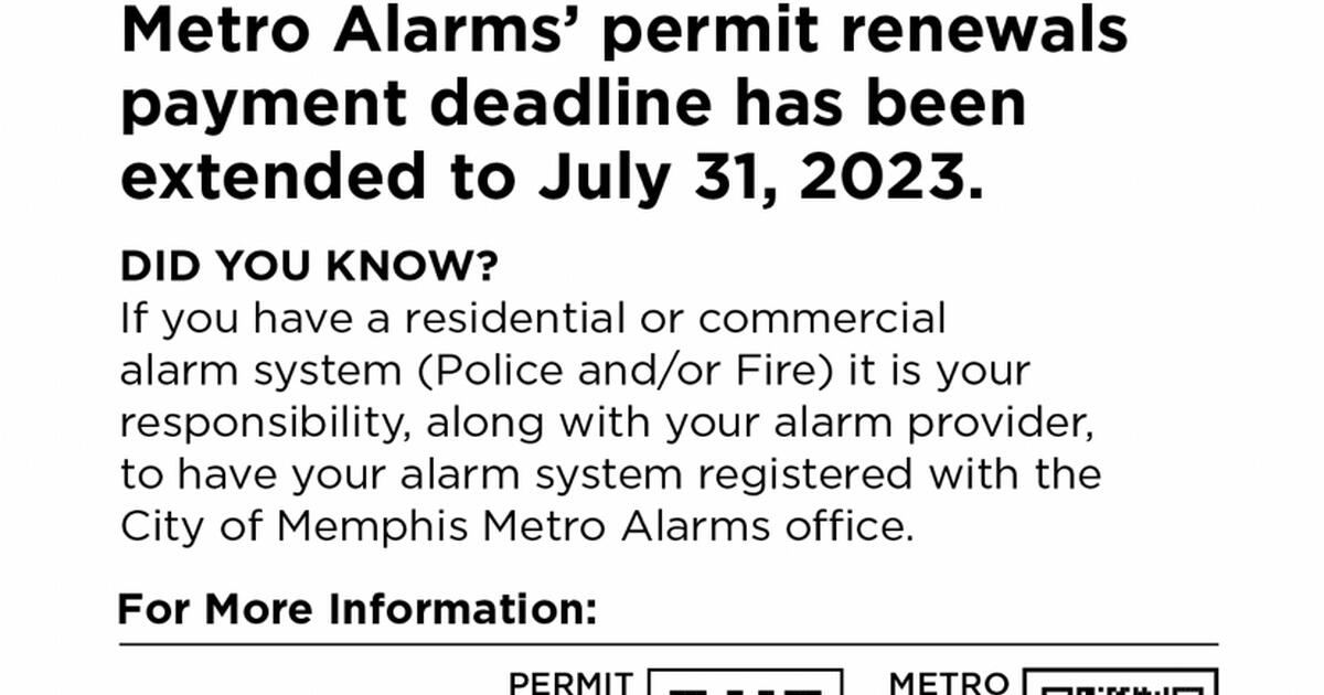 Metro Alarm Permit Renewal Has Been Extended To July 31, 2023. — Nextdoor