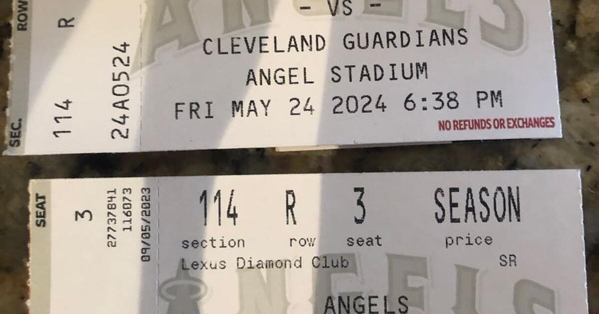 ANGELS VS CLEVELAND GUARDIANS LEXUS DIAMOND CLUB SEATS with VIP PARKING ...