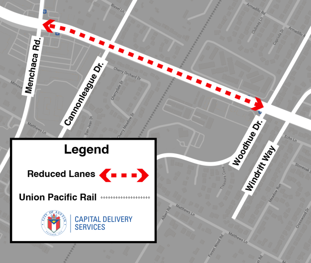A traffic lane shift to the center lanes of William Cannon Drive is ...