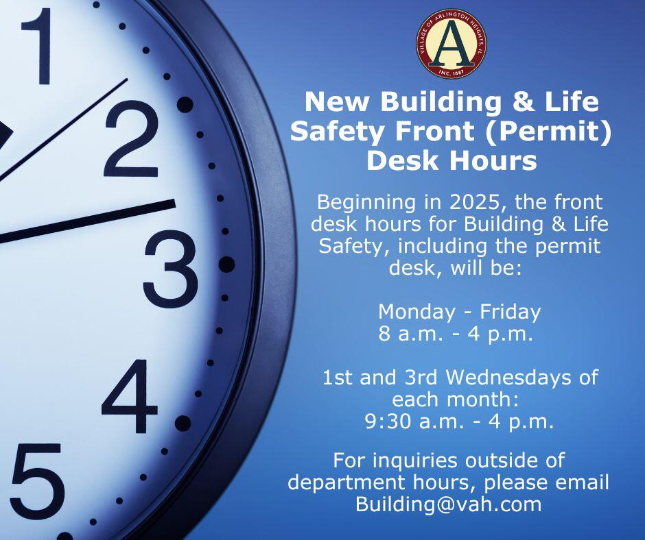 The front desk counter in the Village’s Building & Life Safety ...